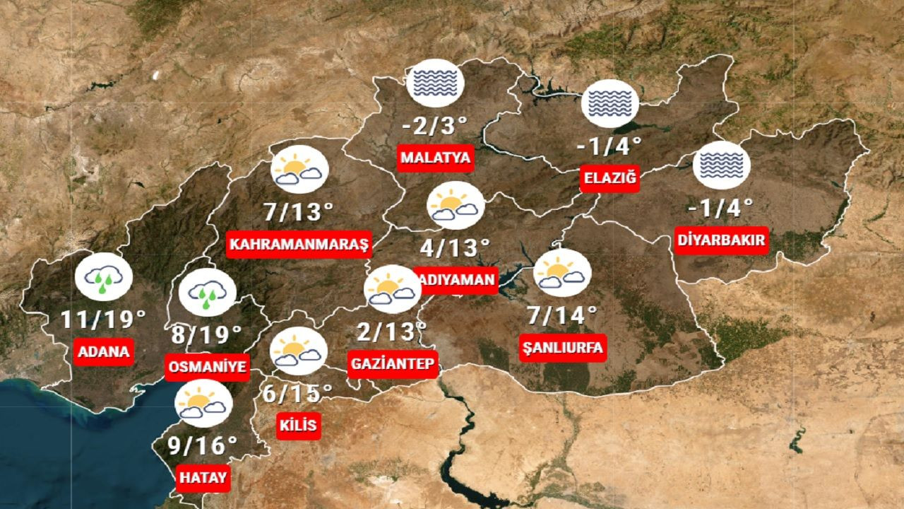 2 Ocak 2024 Salı deprem bölgesinde hava nasıl olacak Deprem bölgesinde